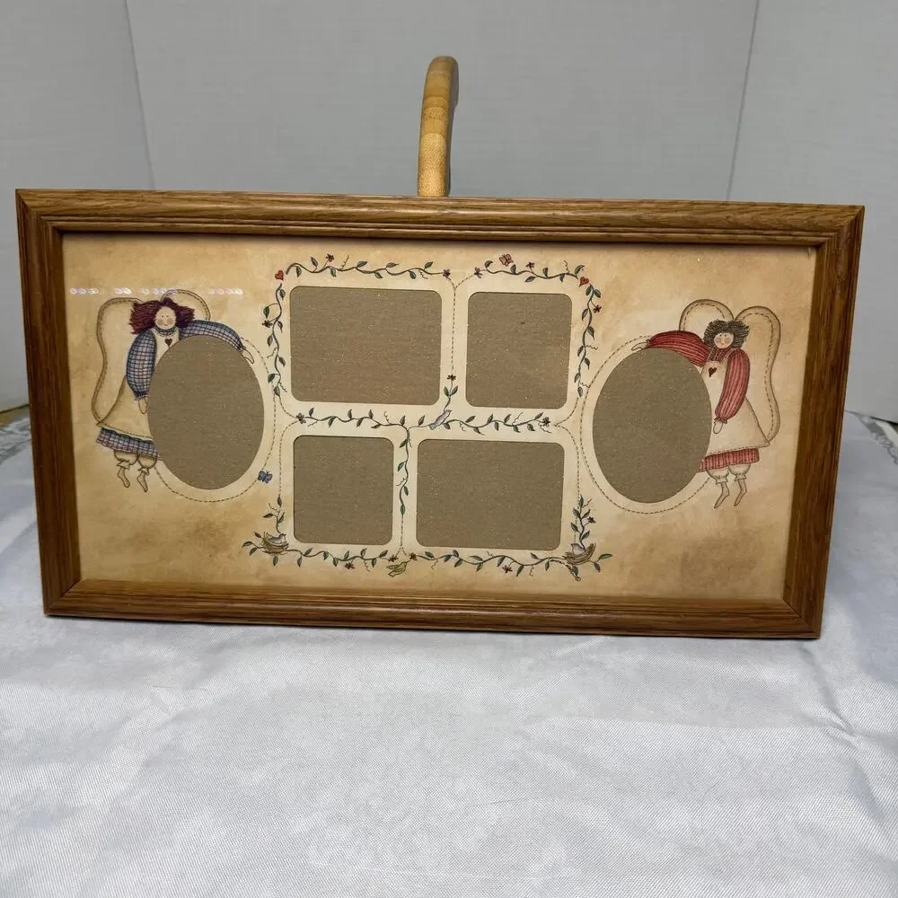 Vintage | Accents | Country Angel Collage Photo Frame Folk Art Mat 6 ...
